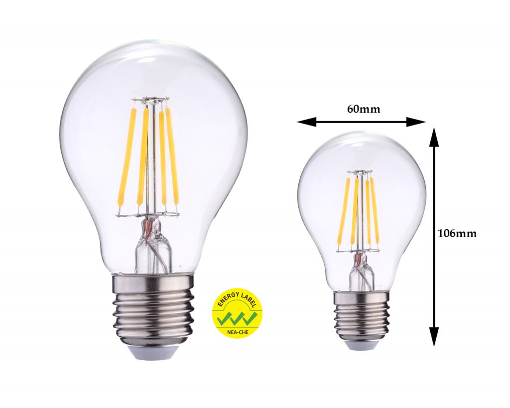 DMS A60 6W 4 Step Dimming Filament LED Bulb (Available in Bundle of 3 ...