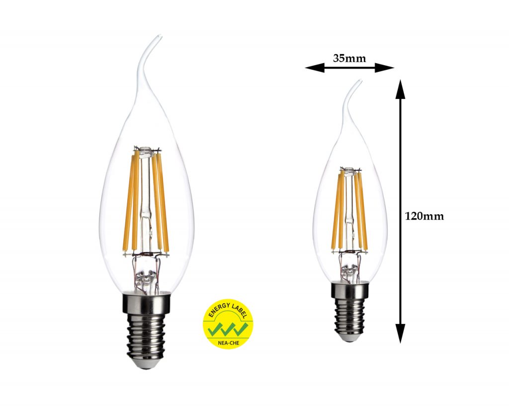 DMS C35 4W Dimmable LED Filament Bulb (Available in Bundle of 3 and ...